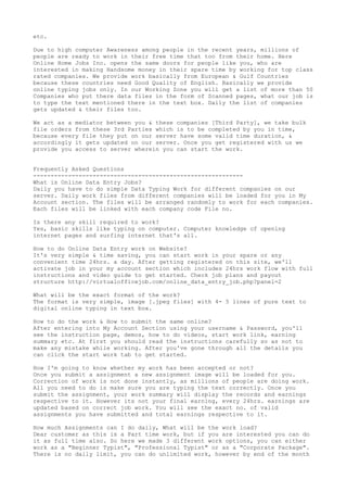 Online data entry | PDF