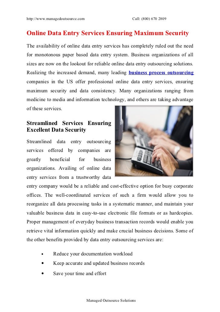 Online data entry services ensuring maximum security