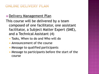 Online delivery plan sld | PPTX