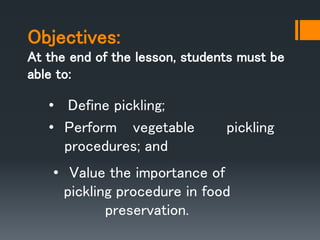Online demo vegetables pickles | PPTX