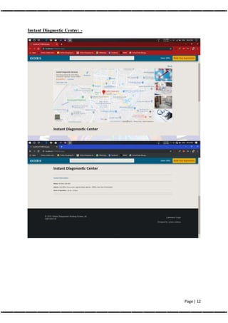 Online diagnostic lab booking system project report | DOCX