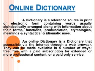 Online dictionary anaswara | PPTX