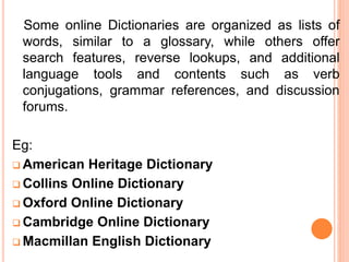 Online dictionary anaswara | PPTX