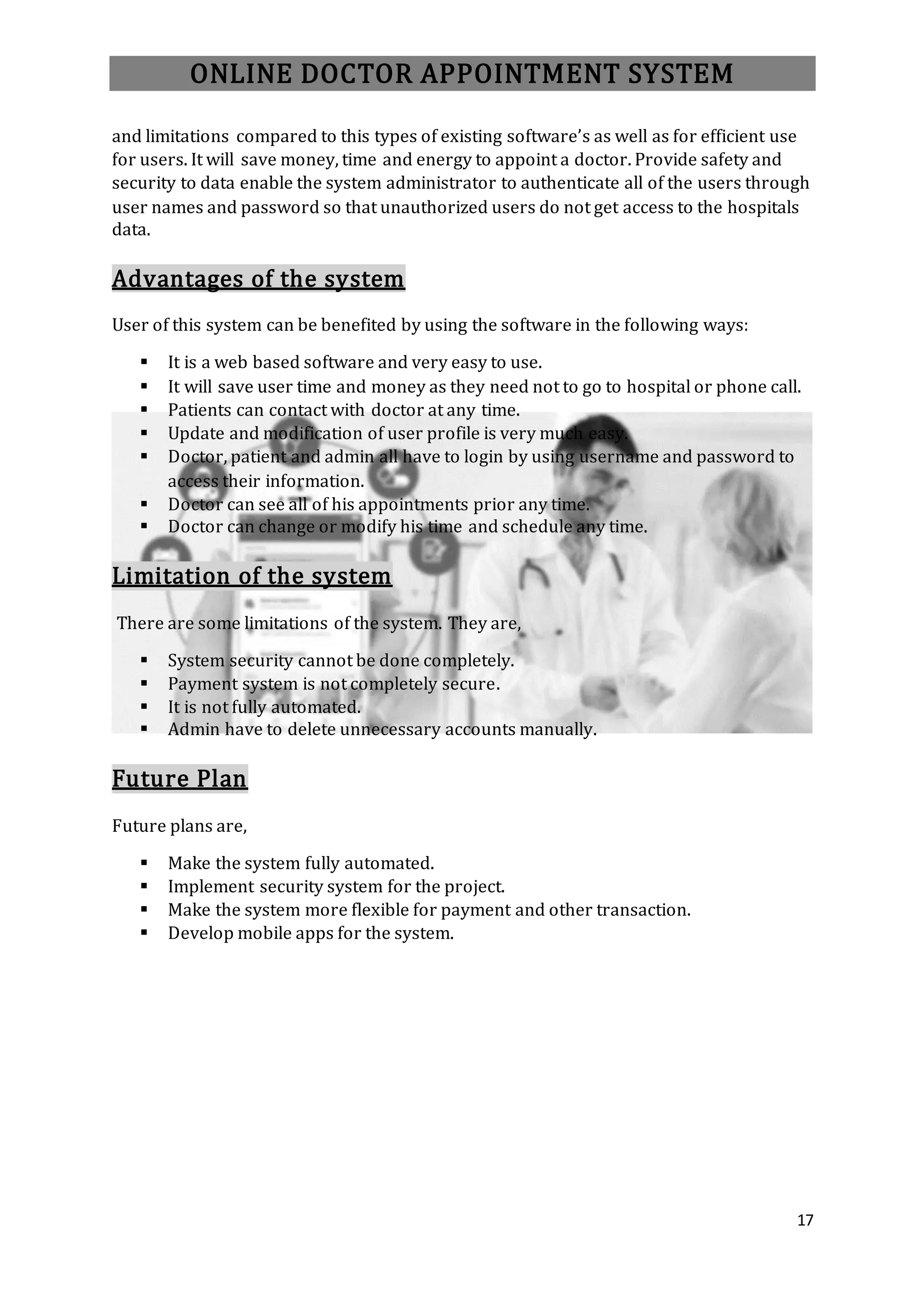 Online doctor appointment | DOCX | Operating Systems | Computer ...