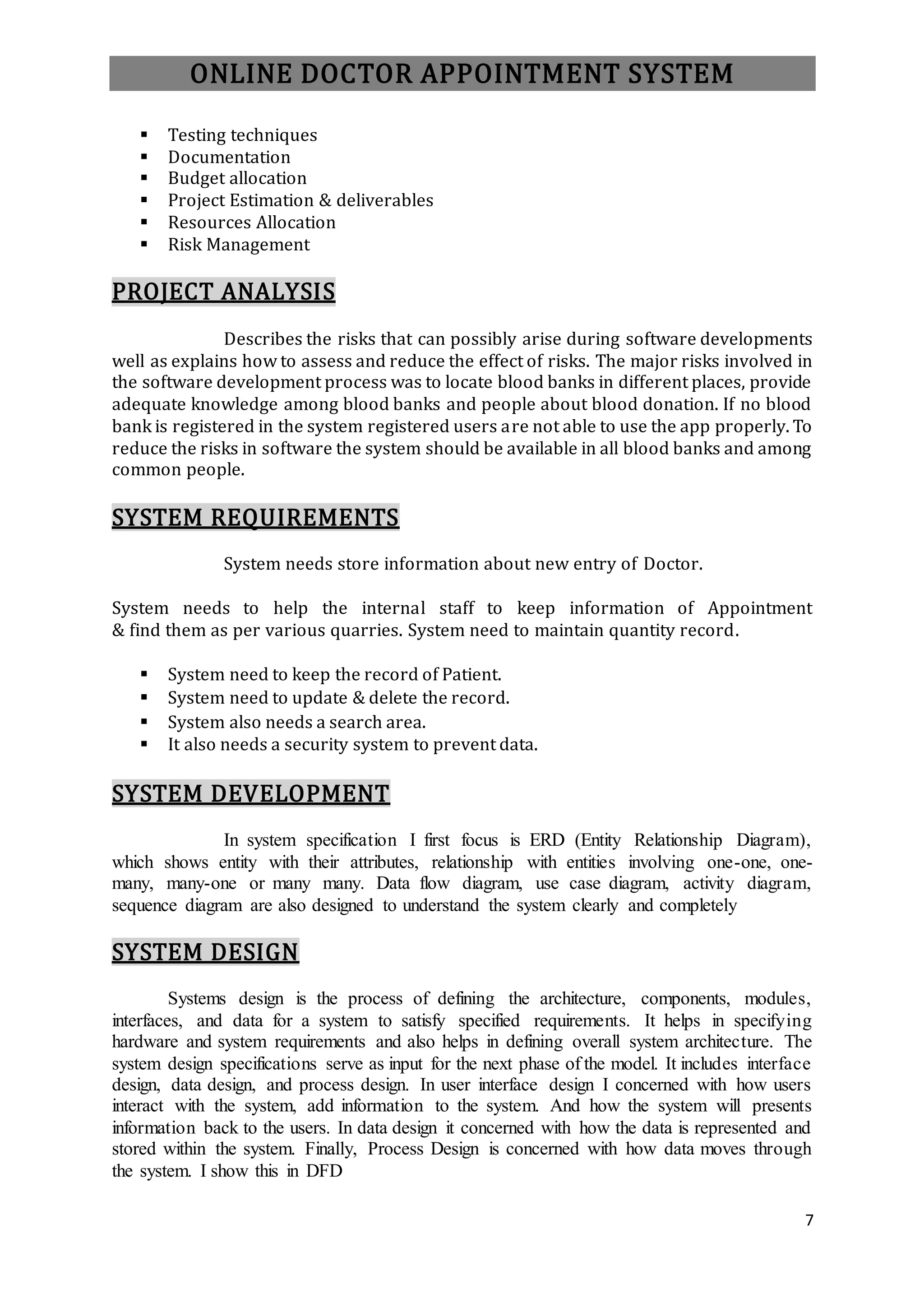 Online doctor appointment | DOCX | Operating Systems | Computer ...