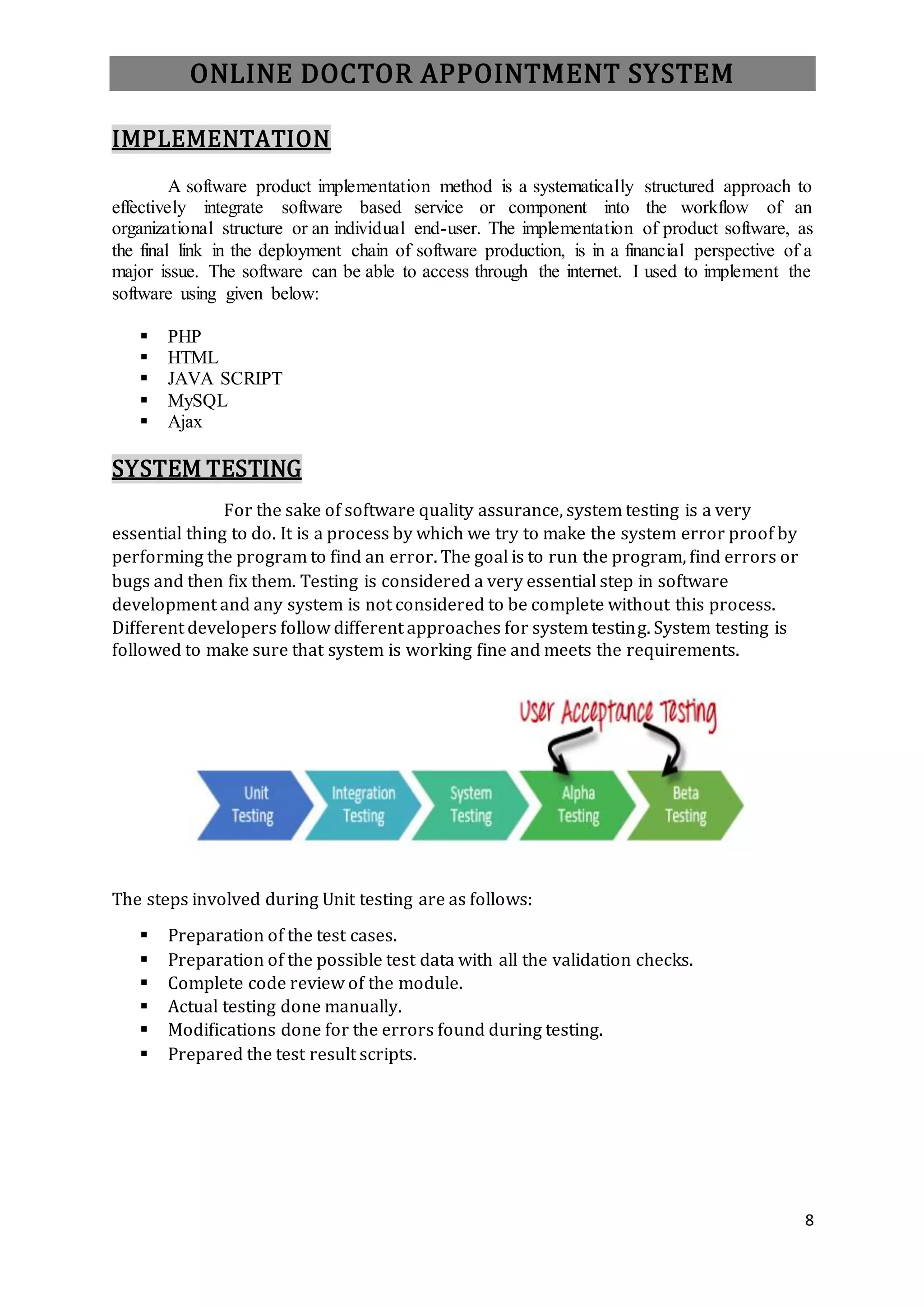 Online doctor appointment | DOCX | Operating Systems | Computer ...