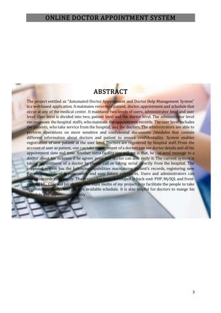 Online doctor appointment | DOCX