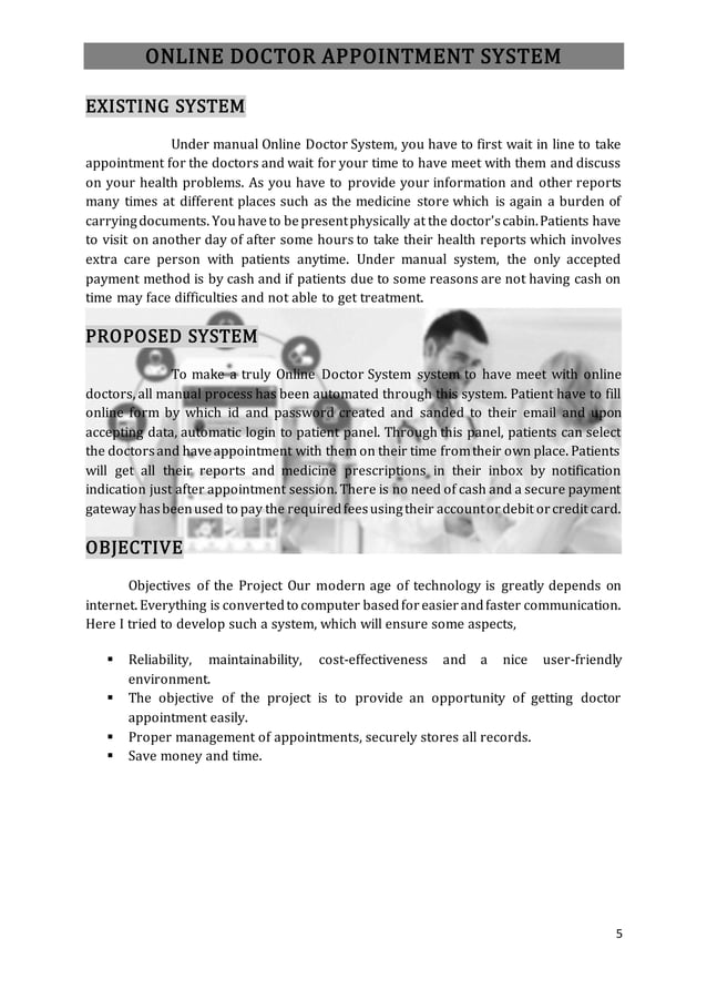 Online doctor appointment | DOCX | Operating Systems | Computer ...