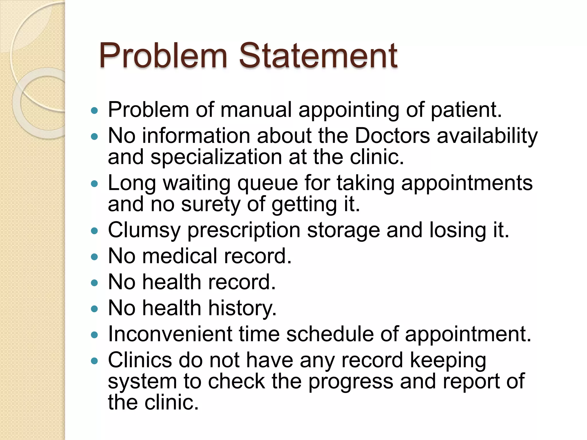 Online doctor appointment and emr system | PPTX