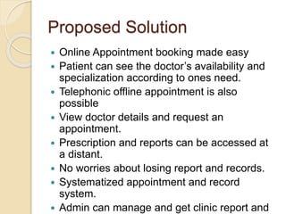 Online doctor appointment and emr system | PPTX