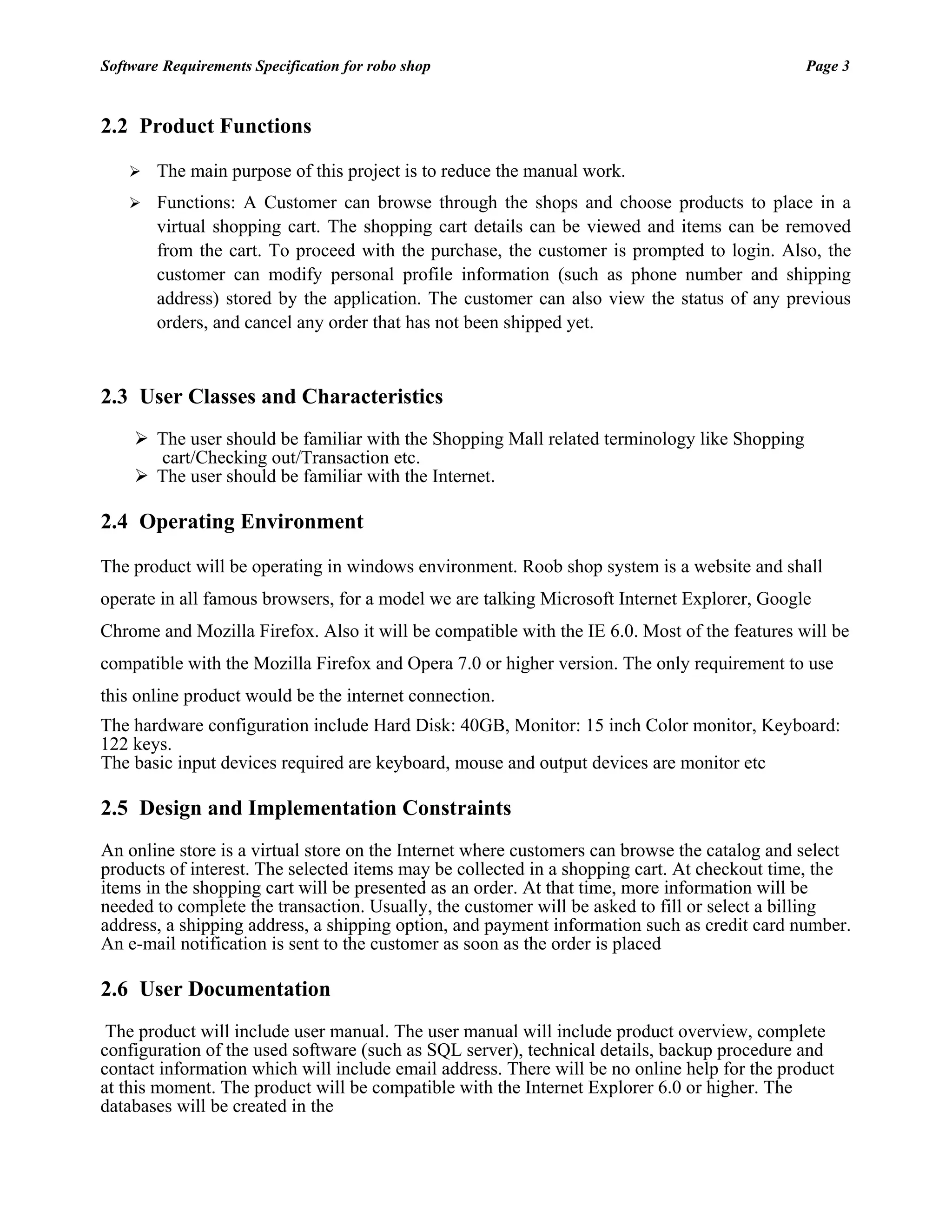 Online ecommerce website srs | PDF