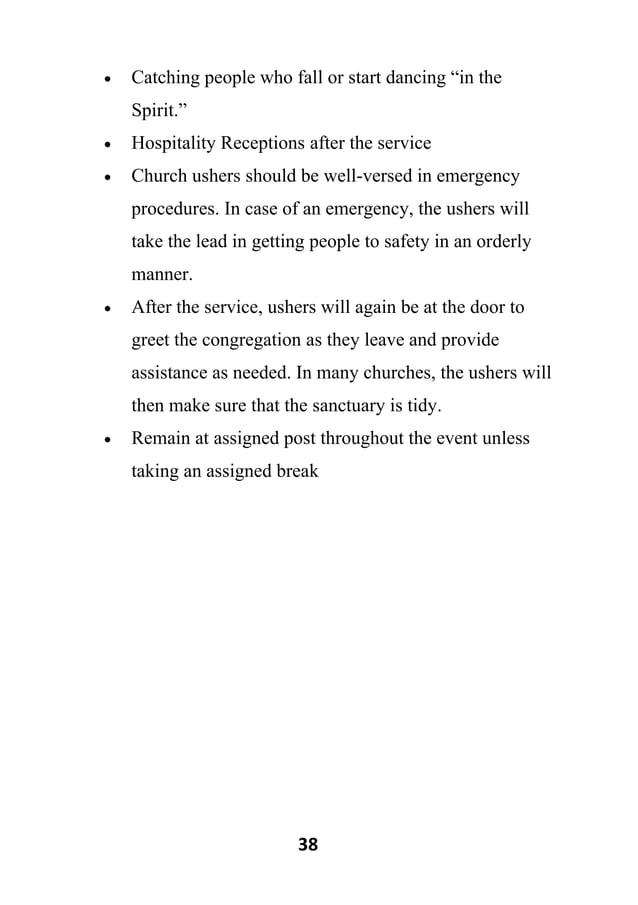 THE ART OF EFFECTIVE CHURCH USHERING TRAINING MANUAL | PDF