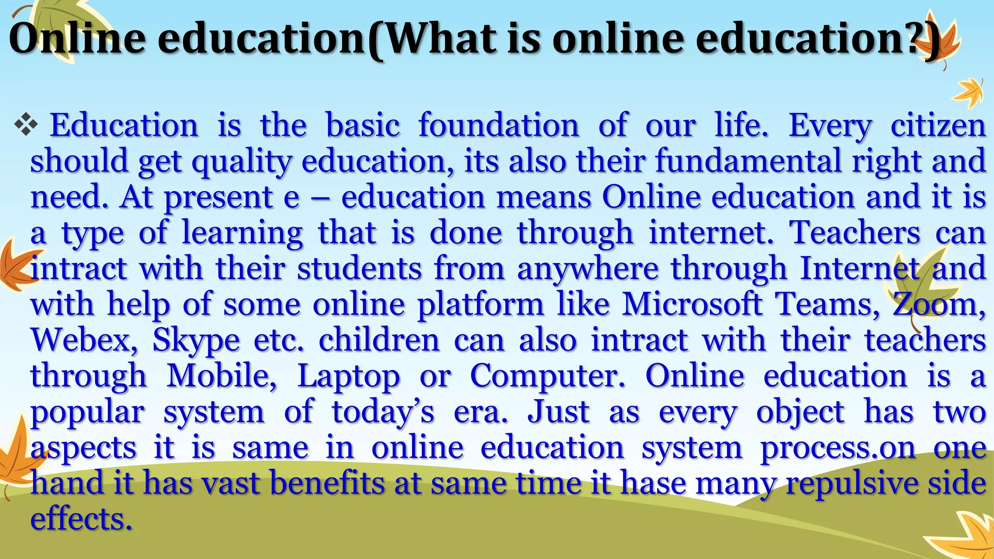 Online education PPT | PPTX