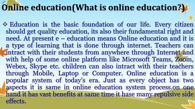 Online education PPT | PPTX