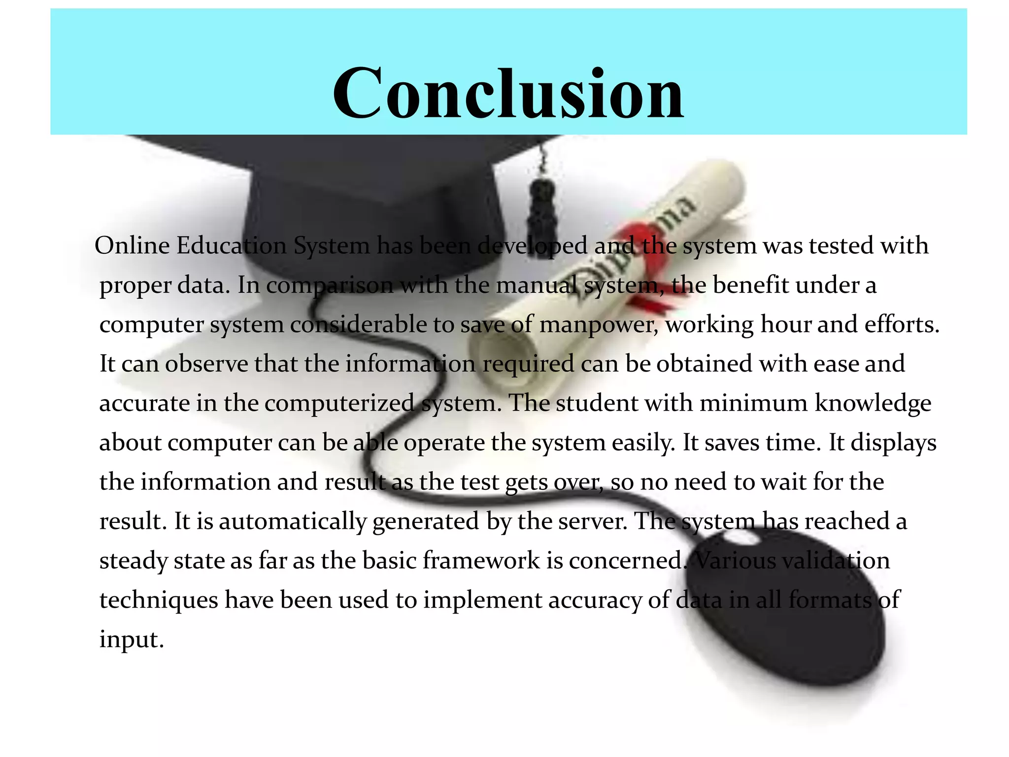 Online education system project presentation | PPTX