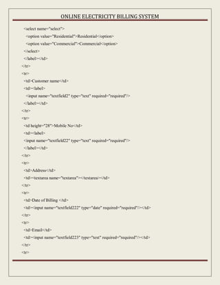Online electricity billing project report..pdf