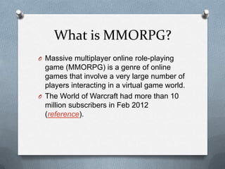 Online entertainment mmorpg | PPT