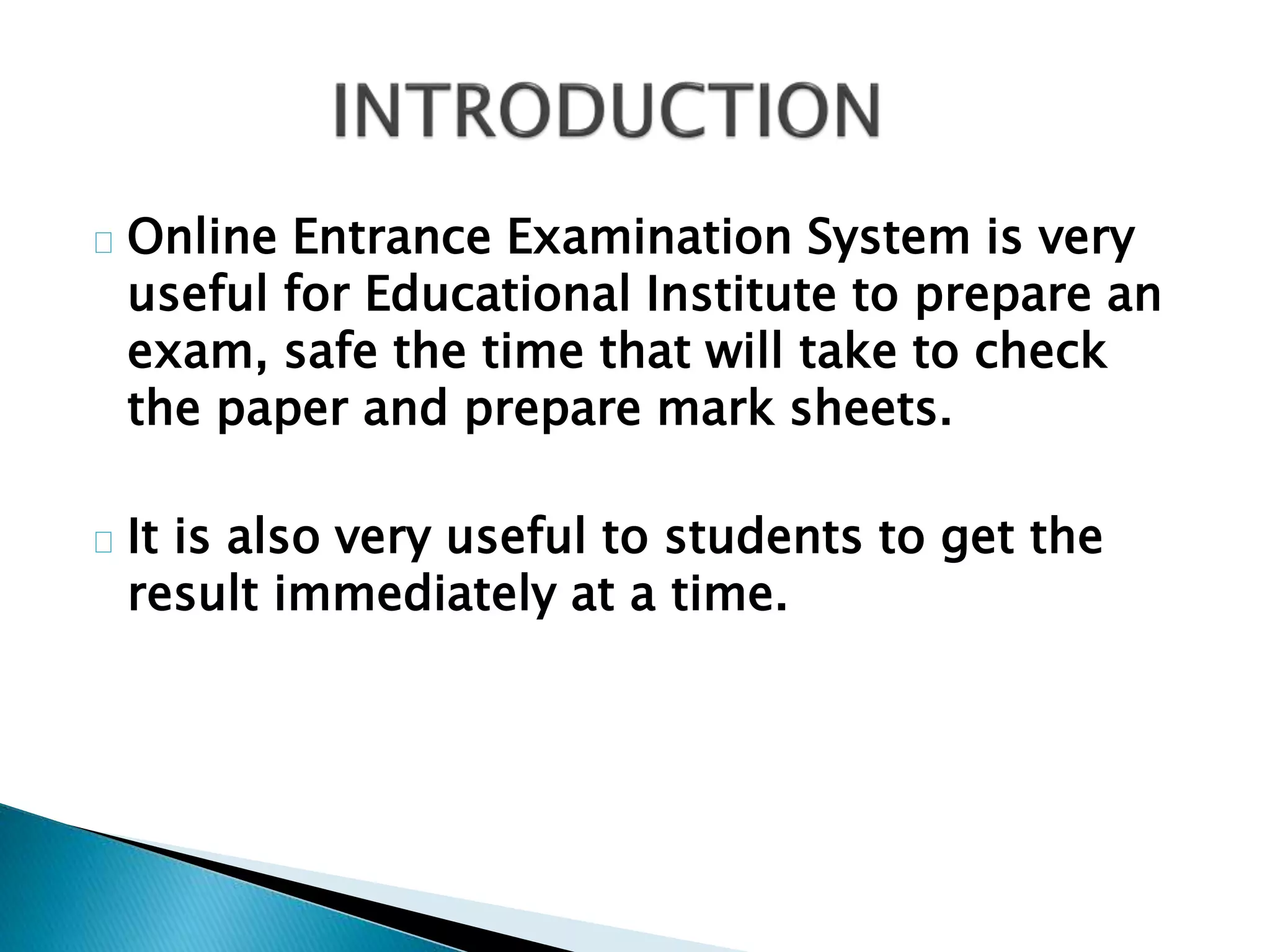 Online entrance examination | PPTX