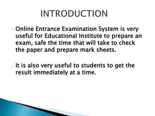 Online entrance examination | PPTX