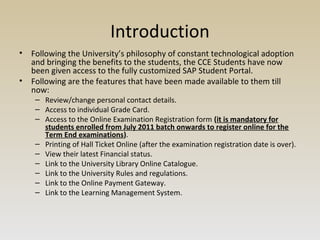 Online examination registration process for CCE students | PPT