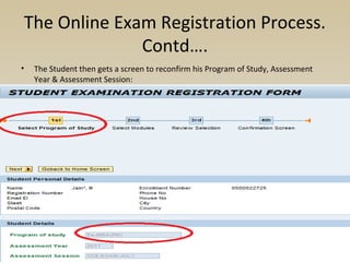 Online examination registration process for CCE students | PPT