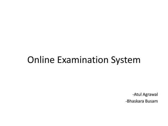 Online examination system | PPT