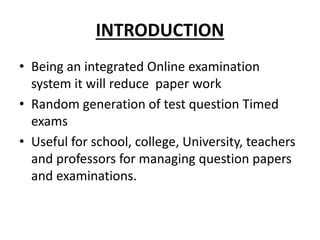 Online examination system | PPTX