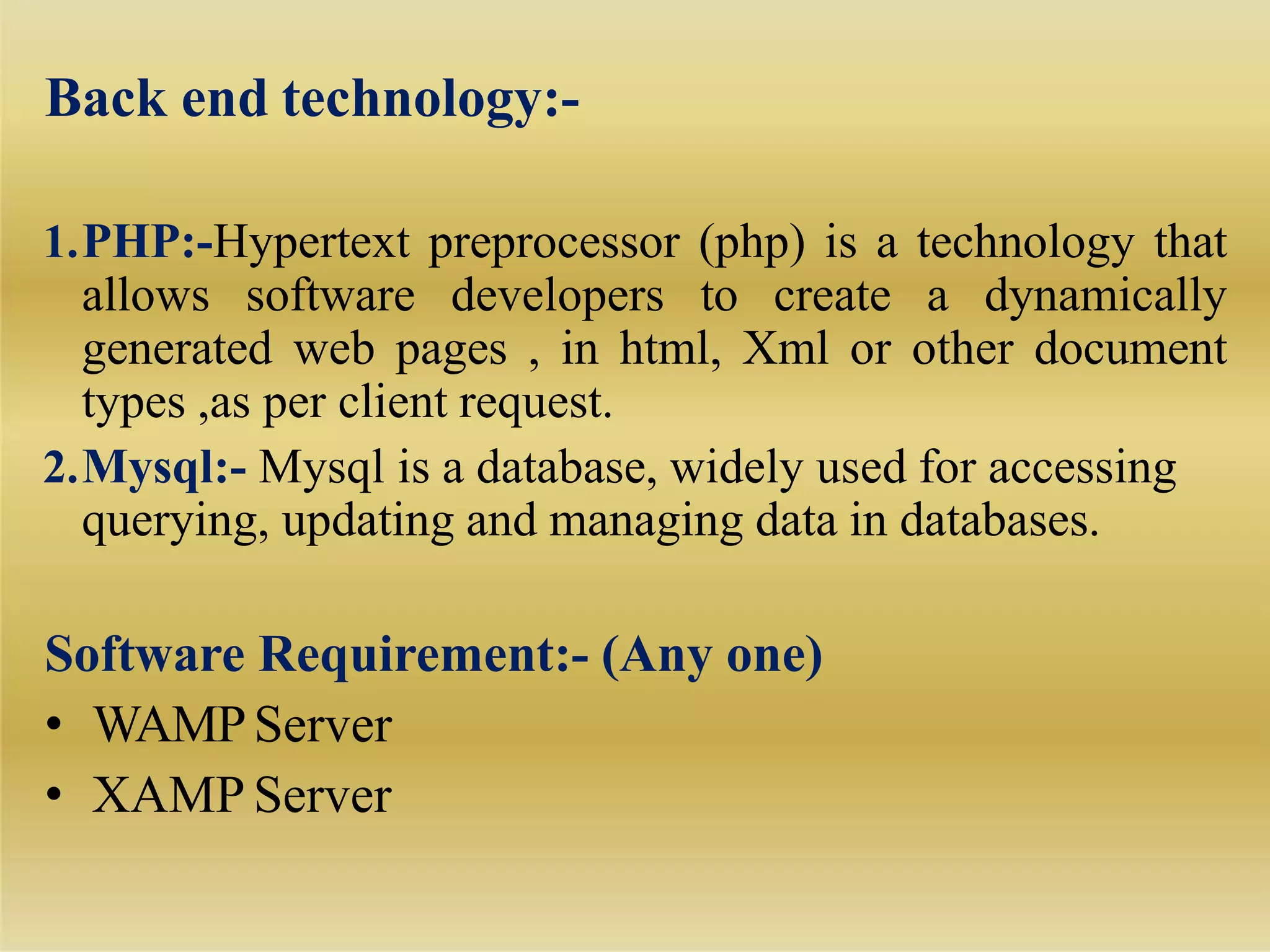 Online examination system | PPTX | Web Development | Internet