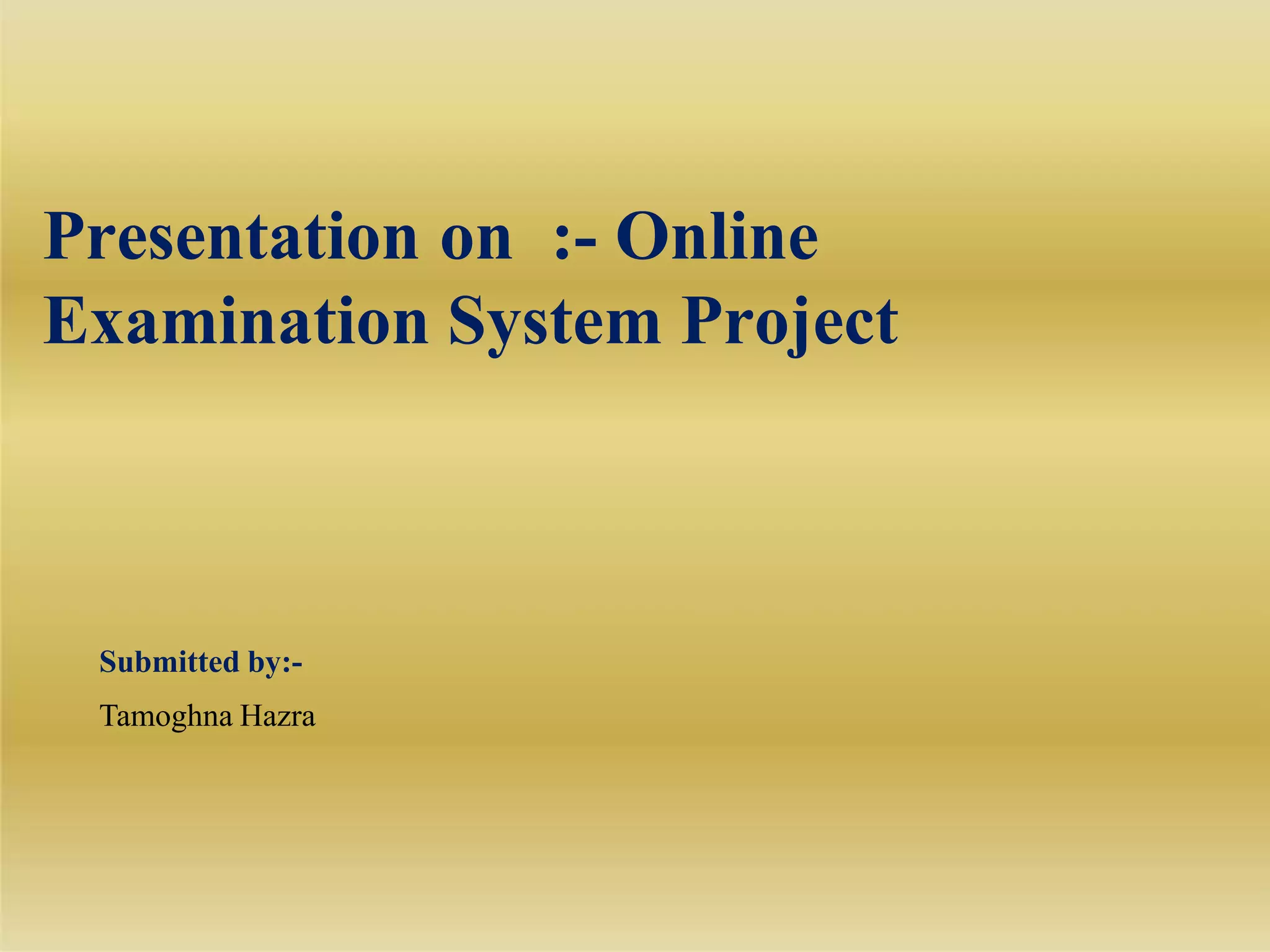 Online examination system | PPTX