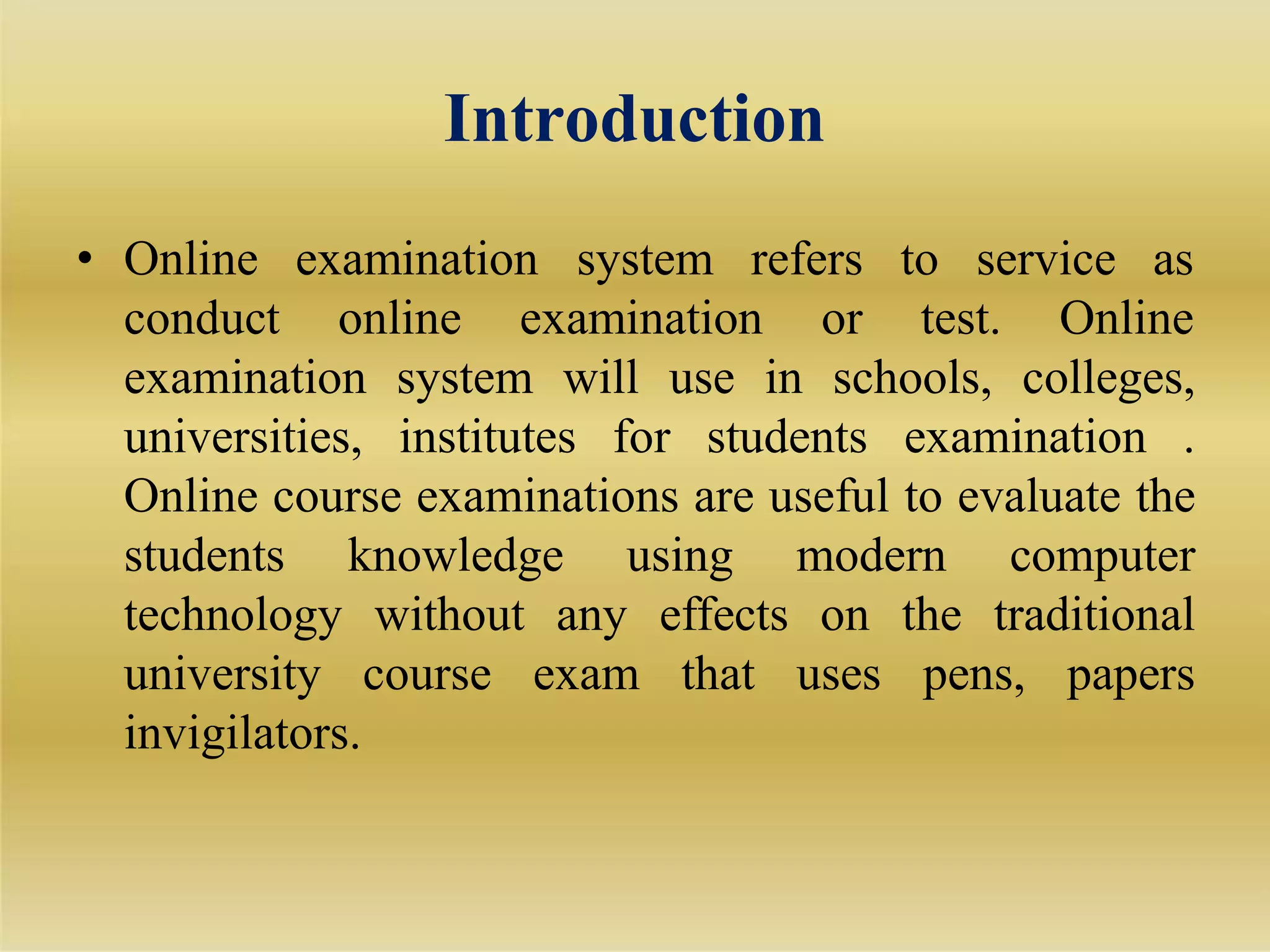 Online examination system | PPTX