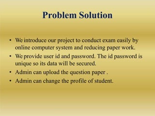Online examination system | PPTX