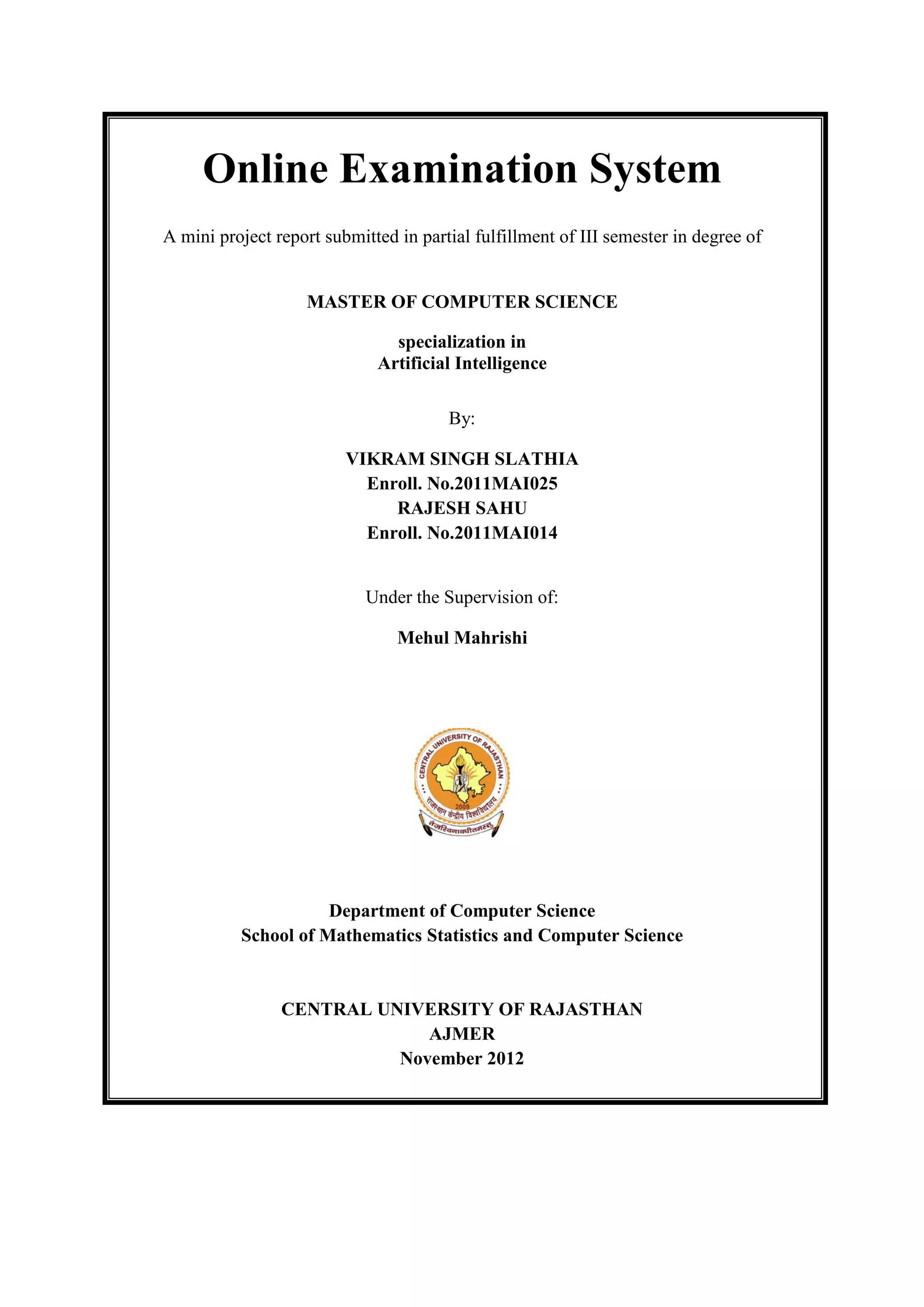 Online examination system | PDF