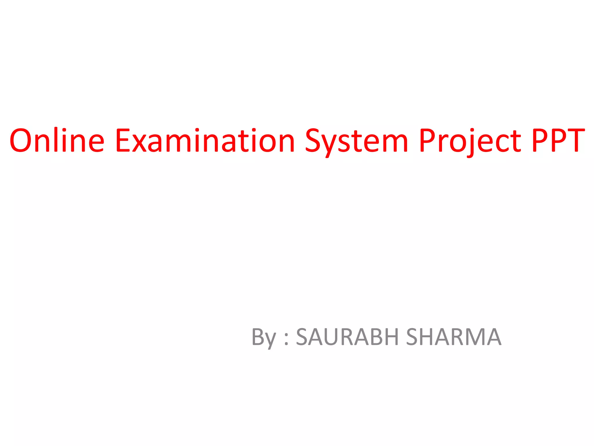 Online examination system project ppt | PPTX