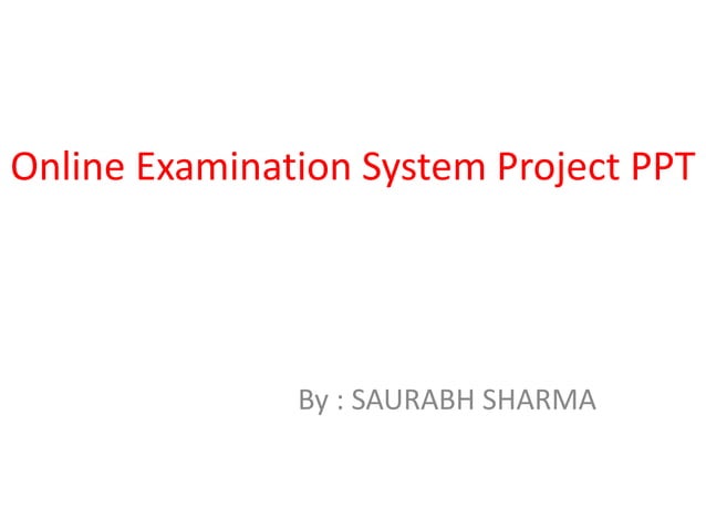 Online examination system project ppt | PPTX | Computing | Technology ...