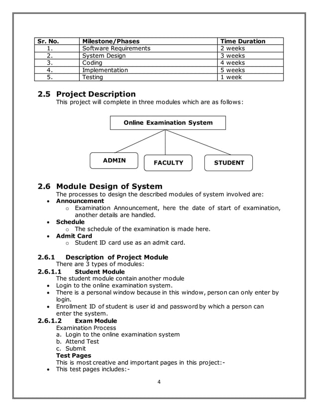 Synopsis on Online examination system using php