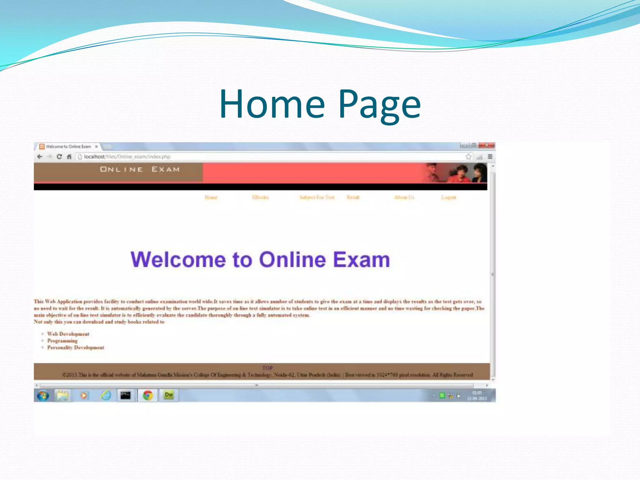 Online Exam Portal for Campus | PPTX