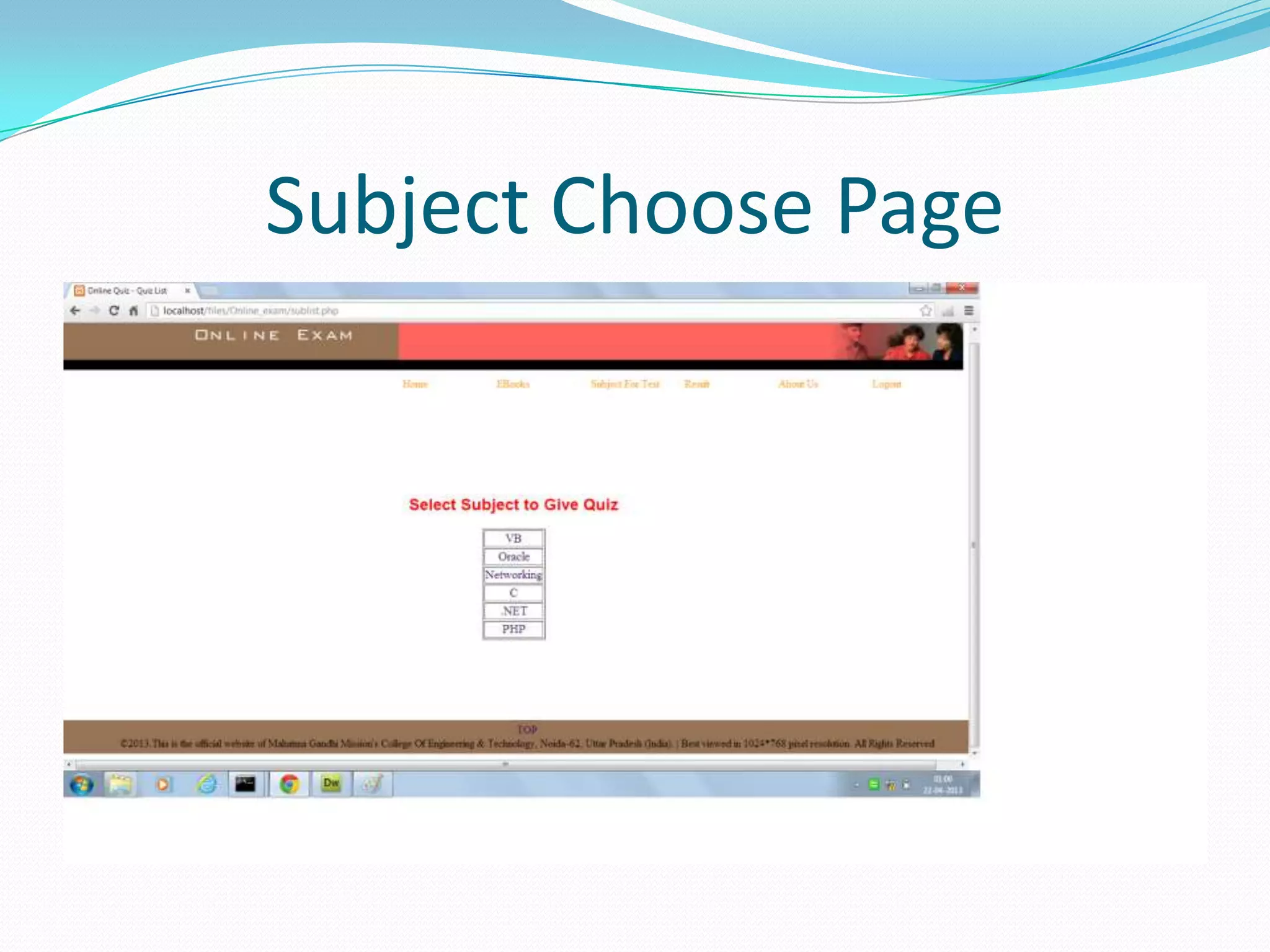 Online Exam Portal for Campus | PPTX