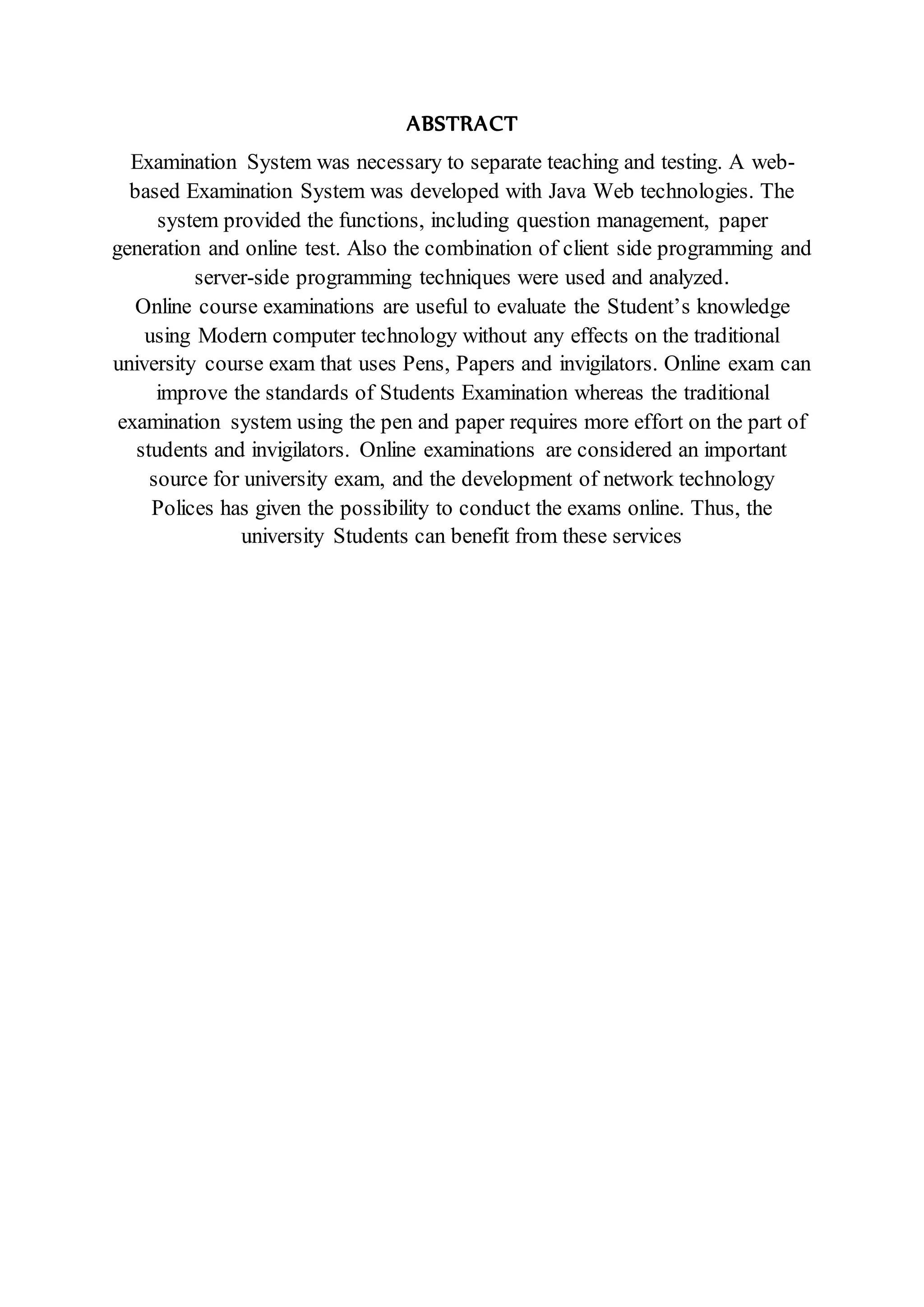 Online Examination Protal | DOCX