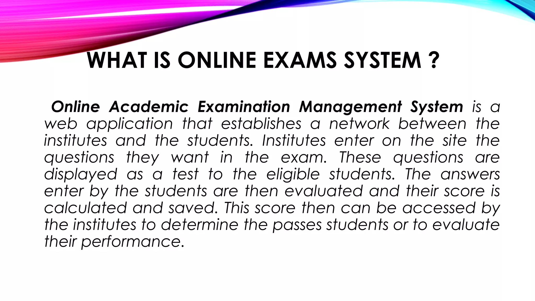Online exam system | PPT