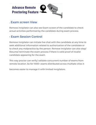 Online Examination System with remote proctoring | PDF