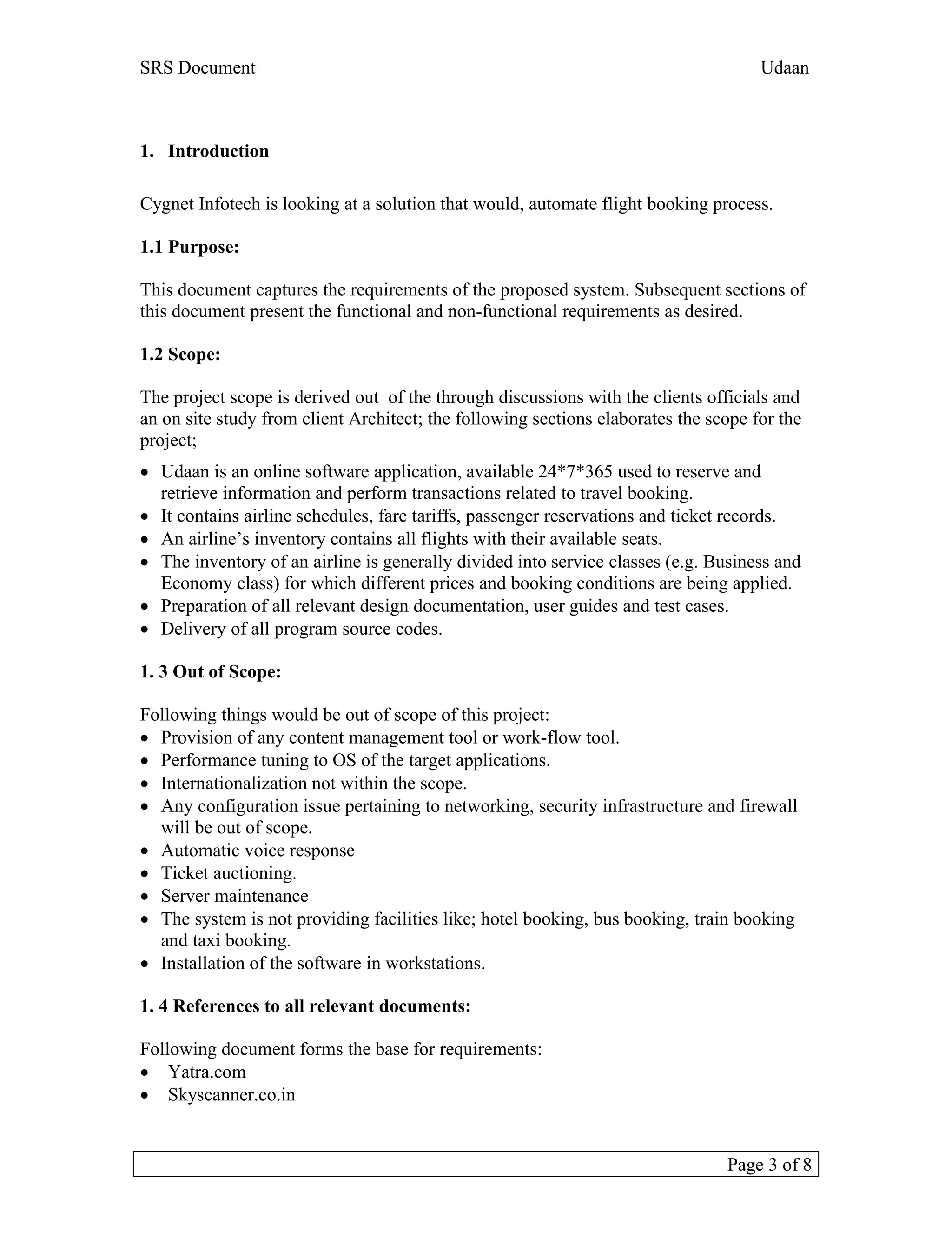 Online flight booking srs document | PDF