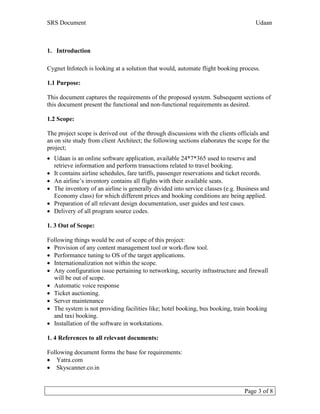 Online flight booking srs document | PDF