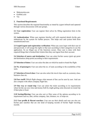 Online flight booking srs document | PDF