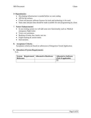 Online flight booking srs document | PDF