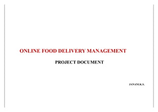 Online Food delivery management documents | DOCX