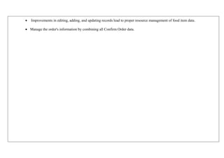 Online Food delivery management documents | DOCX