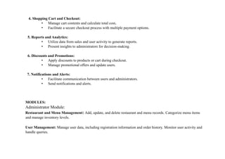 Online Food delivery management documents | DOCX