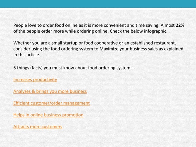 Boost Your Food Sales... Go Online | PPT