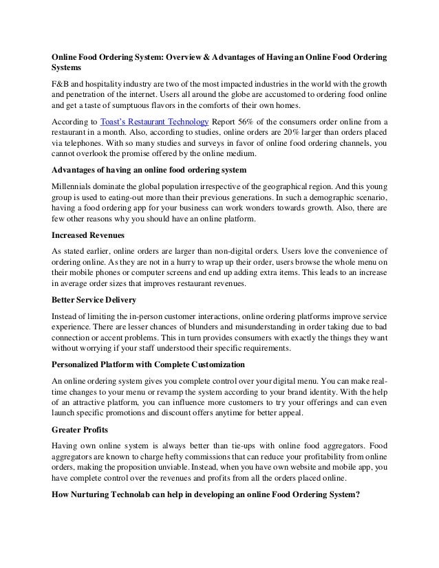 Online Food Ordering Systems | Restaurant Food Ordering System