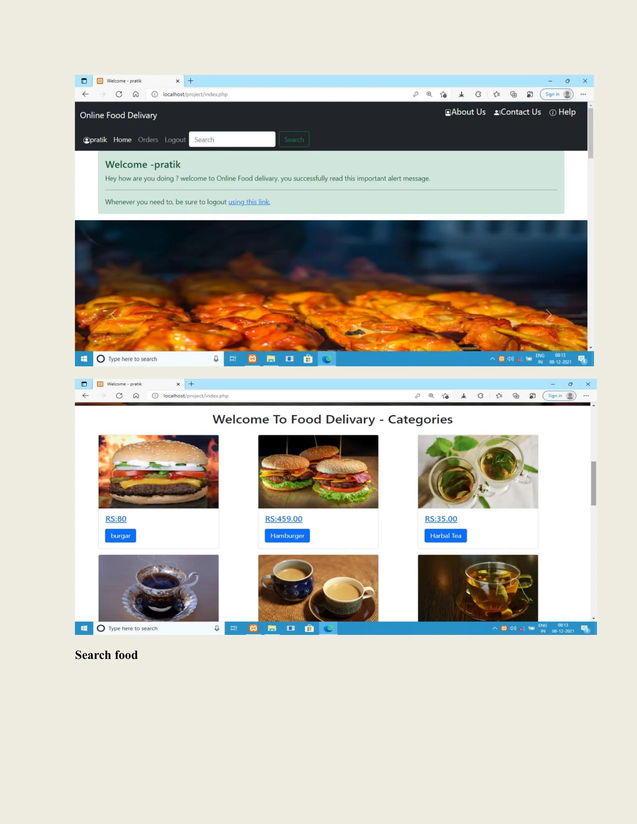 Online food ordering system project report.pdf